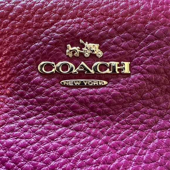 Coach | Bags | Coach Pebbled Leather Dark Pink Bag | Poshmark